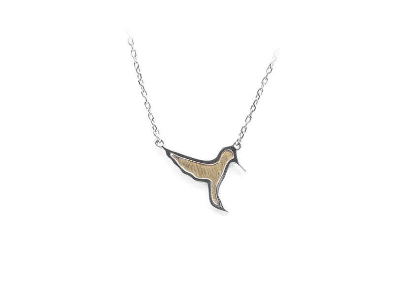 Pendentif Colibri | Fait à la main | Bijouterie Flamme en rose